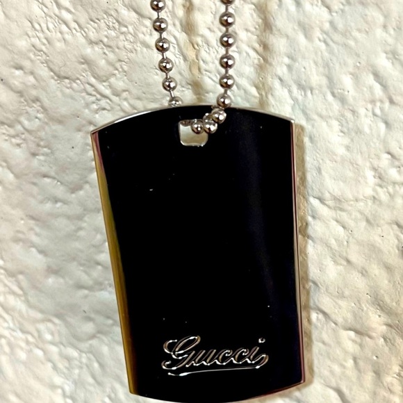 Gucci | Accessories | Gucci Silver Dog Tag Bag Charm | Poshmark
